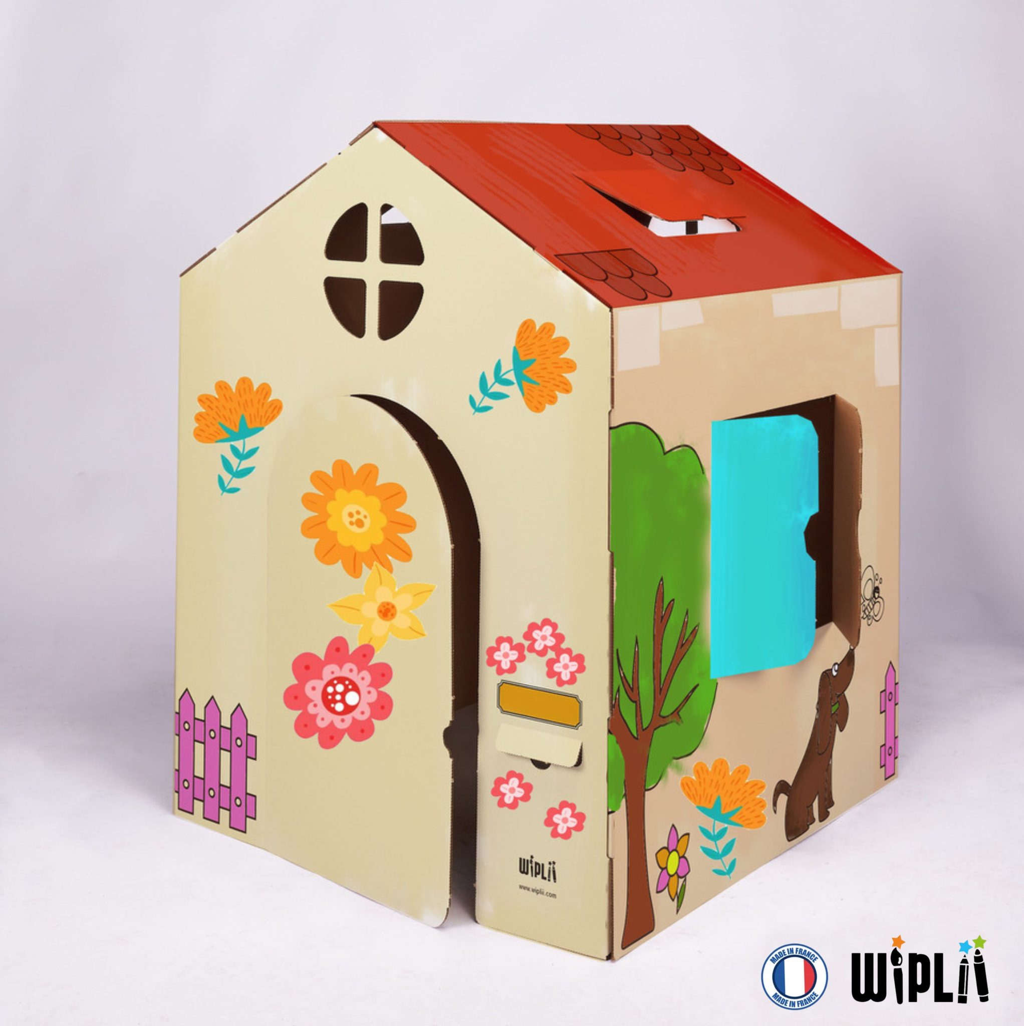 → Maison en carton facile à monter et ranger -Wiplii