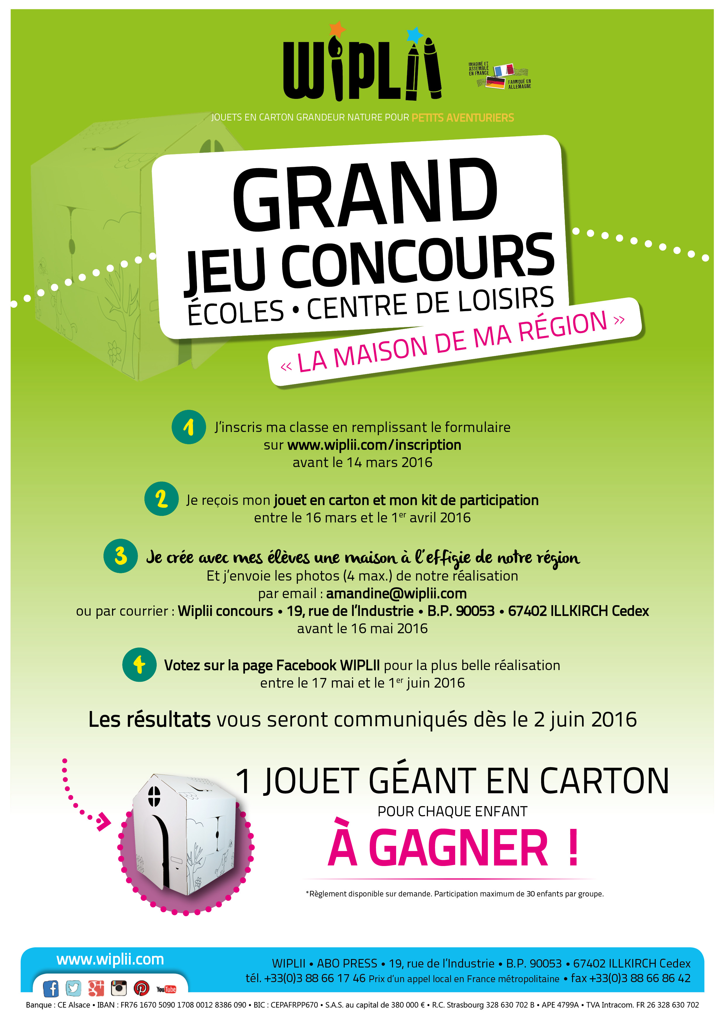 Grand Jeu Concours Ecoles - Centres de Loisirs • WipliiWiplii